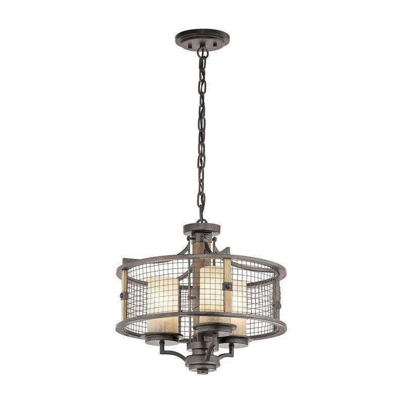 Kichler 43581AVI Ahrendale 3 Light Satin Nickel Chandelier Lighting ...
