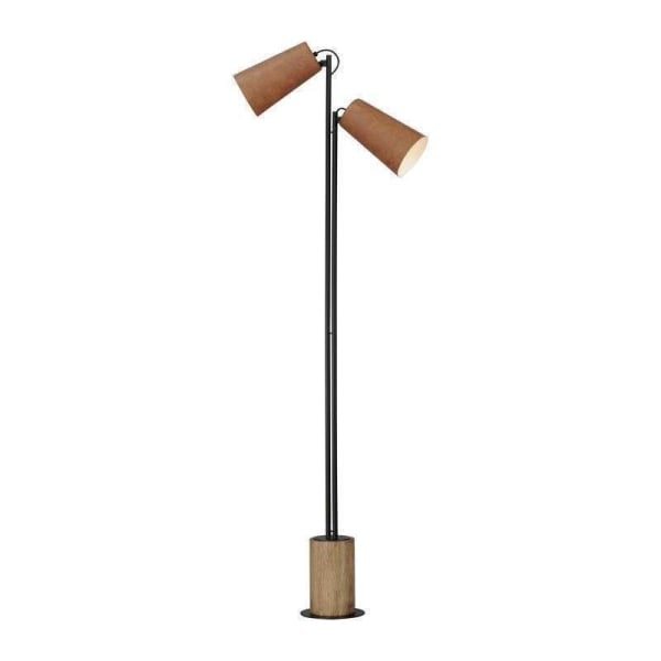 Maxim 10099wwdtn Scout 2 Light Weathered Wood Tan Leather Floor Lamp