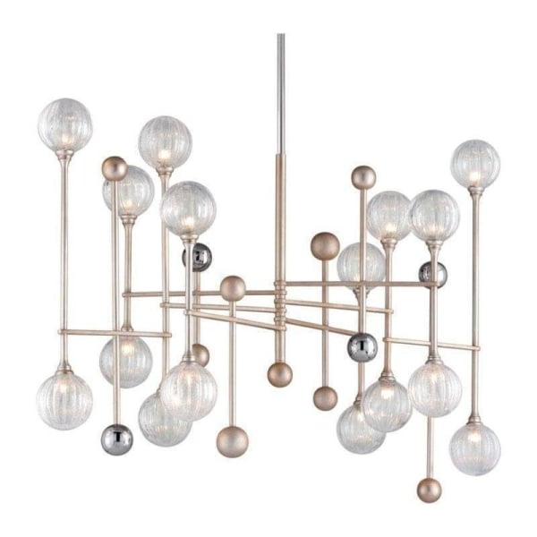 Corbett 241-016-SL/PC Majorette 16-Light Silver Leaf W Polished Chrome ...