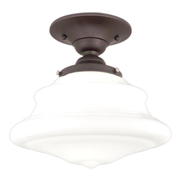 Hudson Valley 3409F-OB Petersburg 1-Light Old Bronze Semi Flush ...