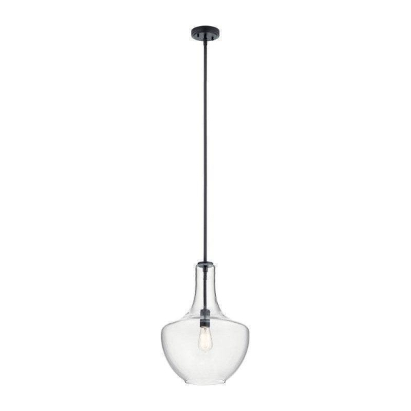 Kichler 42046BK Everly 1-Light Black Pendant | DelMarFans.com