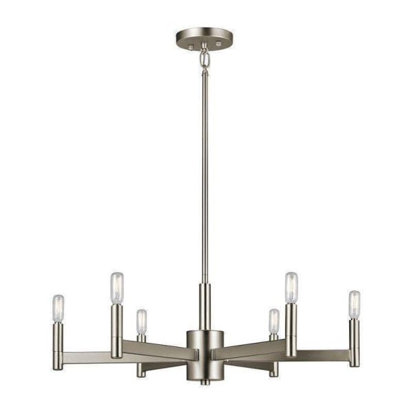 Kichler 43859SN Erzo 6-Light Satin Nickel Chandelier | DelMarFans.com