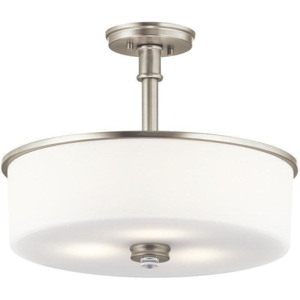 Kichler 43925NI Joelson 3-Light Brushed Nickel Semi-Flush Mount ...
