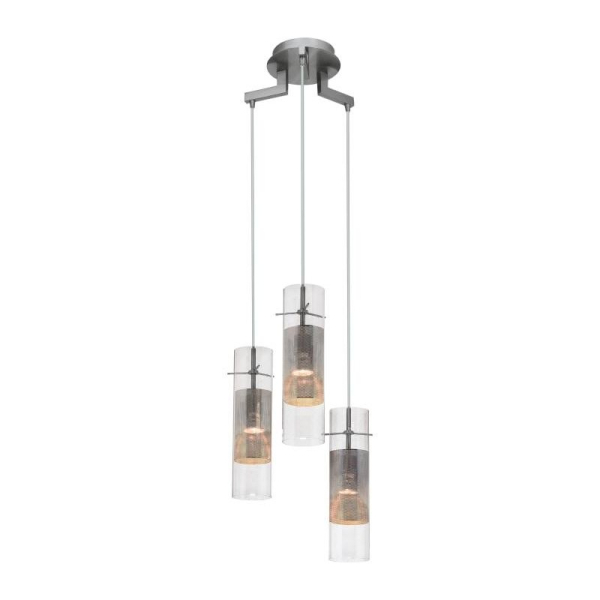 Access Lighting 50526-BS/CLM Spartan 3-Light Brushed Steel Pendant ...