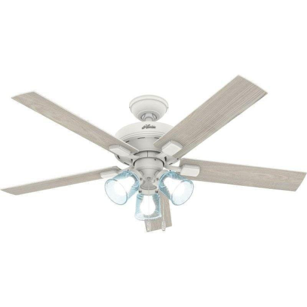 Hunter 50854 Whittier 52 Inch Matte White Ceiling Fan with LED Light ...