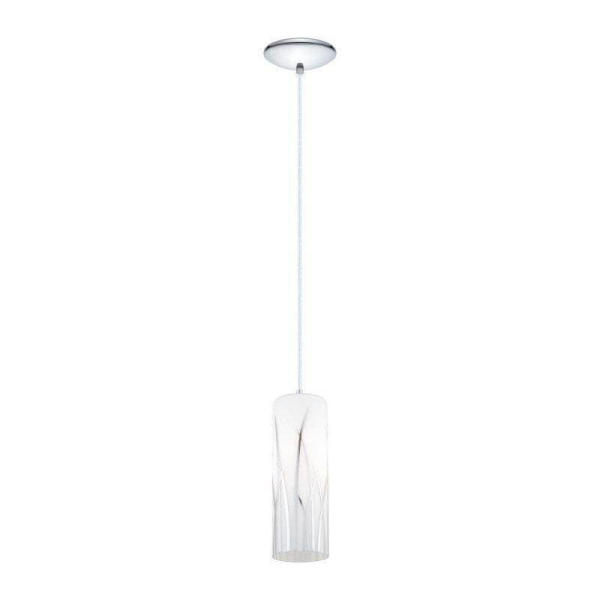 EGLO 92739A Rivato 1-Light White / Chrome Pendant | DelMarFans.com