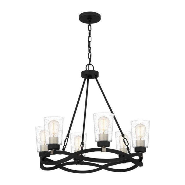Quoizel OLK5025EK Overlook 6-Light Earth Black Chandelier | DelMarFans.com