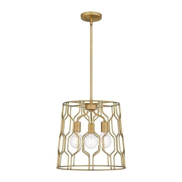 Quoizel QP5361AB Rellie 3-Light Aged Brass Pendant | DelMarFans.com