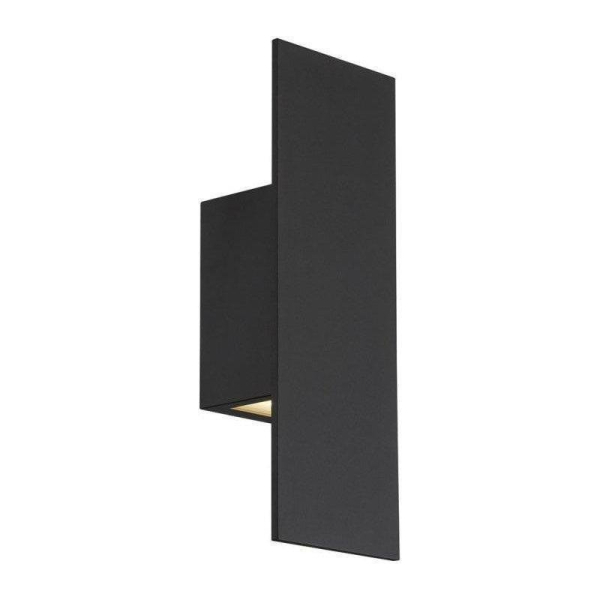 dweLED WS-W54614-BK Icon 2-Light Black Outdoor Wall Sconce | DelMarFans.com
